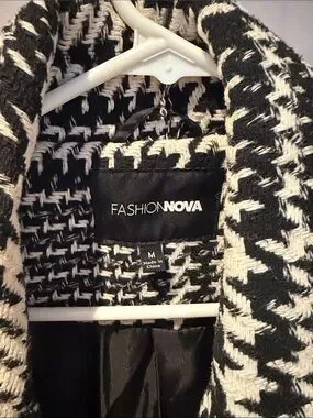 Fashion Nova | Jackets & Coats | Black And White Houndstooth Trench ...